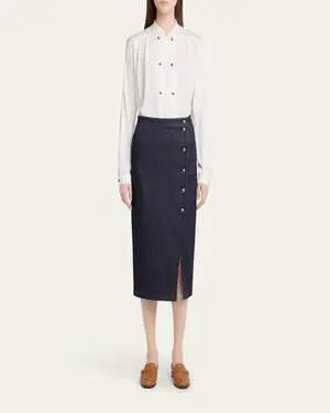 Giorgio Armani Double-breasted Silk Blouse
