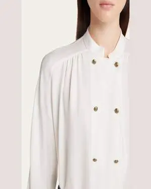Giorgio Armani Double-breasted Silk Blouse