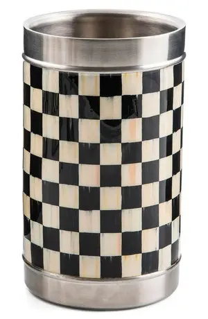 MACKENZIE-CHILDS Courtly Check Wine Cooler - Black/silver