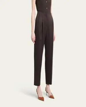 Giorgio Armani Pleated Wool Ankle Trousers