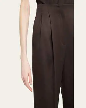 Giorgio Armani Pleated Wool Ankle Trousers