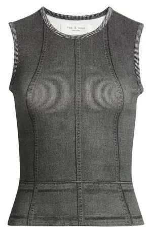Rag & Bone Miramar Stretch Cotton Rib Muscle Tank