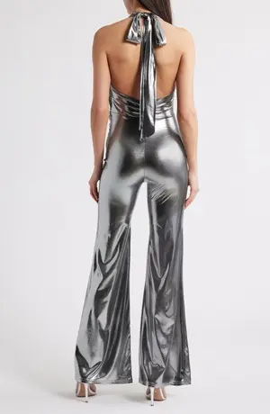 NIKKI LUND Donna Metallic Wide Leg Jumpsuit