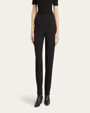 Giorgio Armani Pintuck Slim-leg Cady Trousers