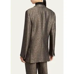 Giorgio Armani Geometric Silk Jacquard Single-breasted Blazer - Black