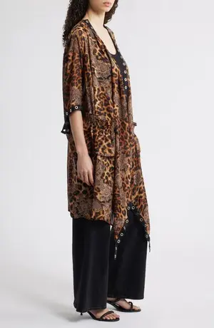 NIKKI LUND Ellie Grommet Asymmetric Cardigan