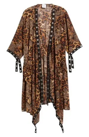 NIKKI LUND Ellie Grommet Asymmetric Cardigan