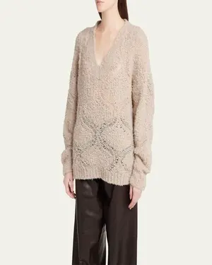 Giorgio Armani V-neck Open-knit Sweater