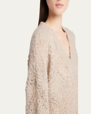 Giorgio Armani V-neck Open-knit Sweater