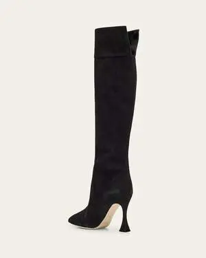 Manolo Blahnik Miralonepla Suede Knee Boots