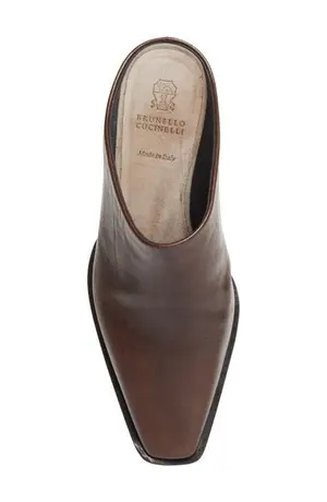Brunello Cucinelli Square Toe Mule - C9122 Cacao