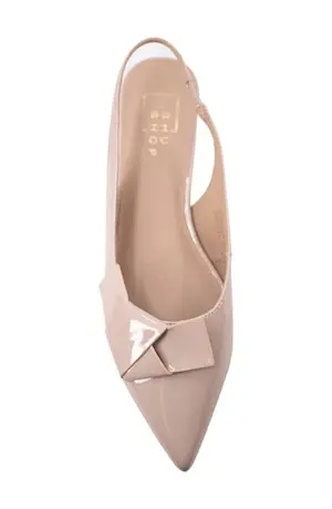 SHU SHOP Audrey Pointed Toe Slingback Flats - Beige Patent