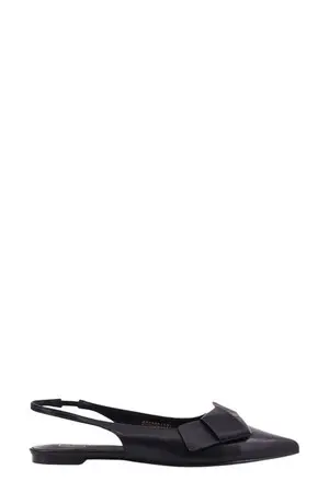 SHU SHOP Audrey Pointed Toe Slingback Flats - Black