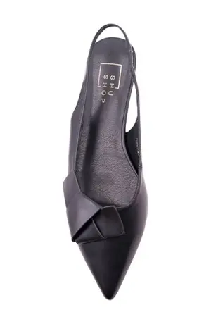 SHU SHOP Audrey Pointed Toe Slingback Flats - Black