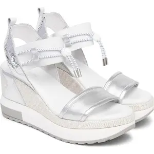 NEROGIARDINI Platform Wedge Sandals - Silver