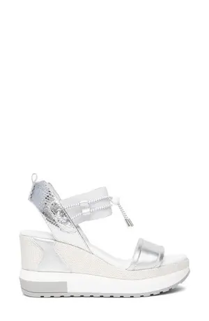 NEROGIARDINI Platform Wedge Sandals - Silver