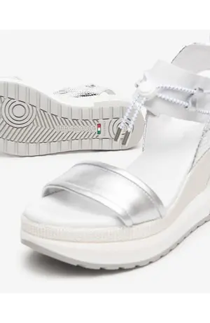 NEROGIARDINI Platform Wedge Sandals - Silver