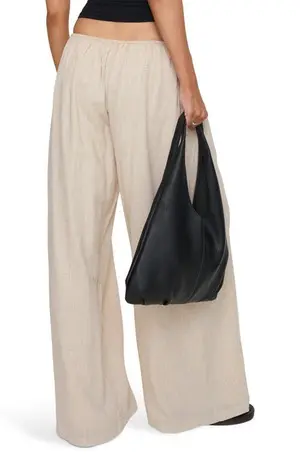 Princess Polly Wide Leg Linen & Cotton Drawstring Pants