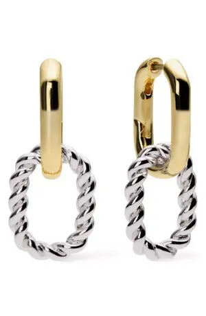 ANA LUISA Ash Double Hoop Earrings - Gold / Silver