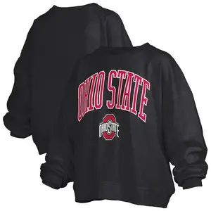 PRESSBOX Ohio State Buckeyes Oversized Pullover Sweatshirt