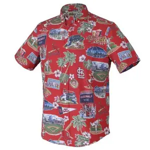 Reyn Spooner St. Louis Cardinals Scenic Tri-blend Performance Button-up Top - Red