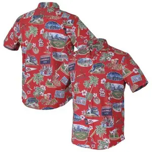 Reyn Spooner St. Louis Cardinals Scenic Tri-blend Performance Button-up Top - Red