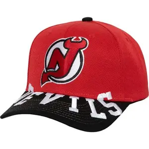 Mitchell & Ness Black New Jersey Devils Underarch Two-tone Pro Crown Snapback Hat - Red