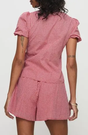 Princess Polly Gingham Tie-front Top & Shorts Set