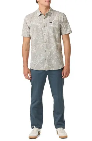 O'Neill Trvlr Upf Traverse Floral Short Sleeve Performance Button-up Shirt