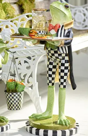 MACKENZIE-CHILDS Fergal The Frog Butler Figurine