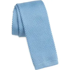 CLIFTON WILSON Silk Knit Neck Tie - Blue