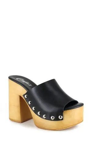 CANDIE'S Platform Sandal - Black Leather