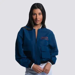 LUSSO Houston Astros Paisley Cropped Full-zip Jacket - Navy