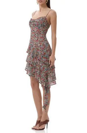 AFRM Ashmont Ruffle Tiered Mini Dress