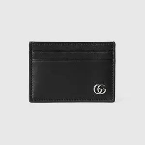Gucci Gg Marmont Card Case With Money Clip Leather - Black