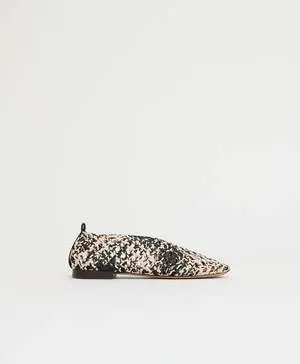 MANSUR GAVRIEL Woven Ballerina Flats - Black/white