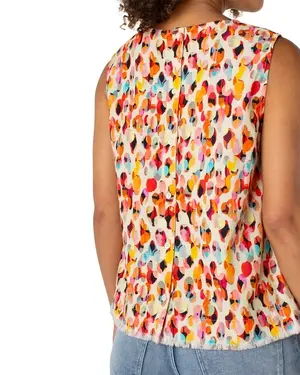 LIVERPOOL Printed Back Button Sleeveless Blouse