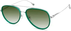 Zenni Aviator Full Rim Frame Sunglasses - Green