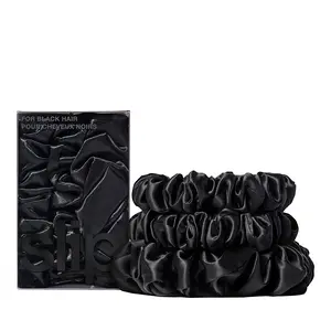 Slip Pure Silk Back To Basics Set Of 3 Midi/Large Scrunchies Black