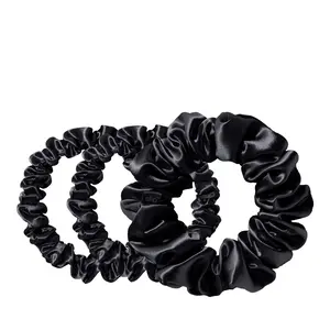 Slip Pure Silk Back To Basics Set Of 3 Midi/large Scrunchies - Black