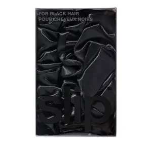 Slip Pure Silk Back To Basics Set Of 3 Midi/large Scrunchies - Black