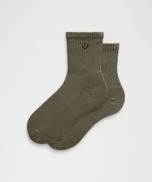Lululemon Daily Essential Quarter Socks Heathered Bay Leaf