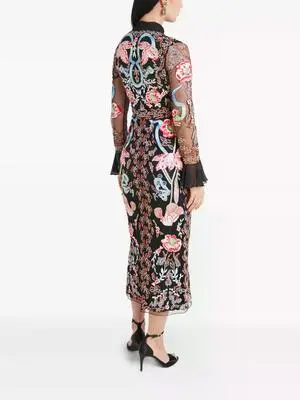 TEMPERLEY LONDON Bilbao Tie Midi Dress - Black