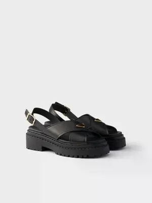 Prada Leather Platform Sandals