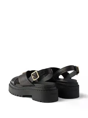 Prada Leather Platform Sandals