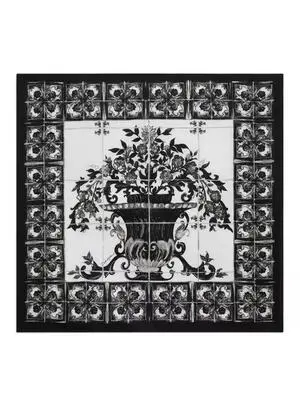Dolce & Gabbana Silk Scarf - White
