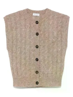 Brunello Cucinelli Knitted Top - Brown