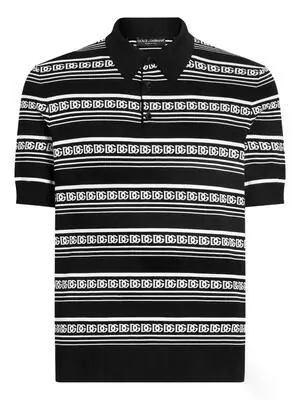 Dolce & Gabbana Silk Polo Shirt - Black