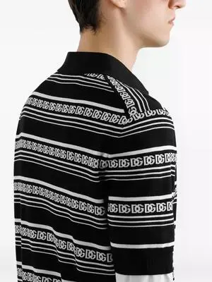 Dolce & Gabbana Silk Polo Shirt - Black