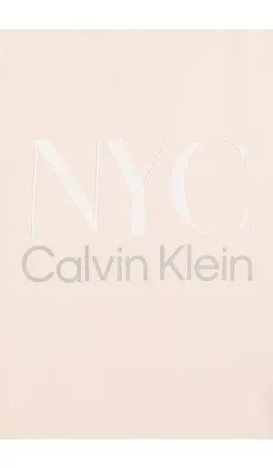 Calvin Klein Embroidered Nyc Back Crewneck Tee In . Also - Blush
